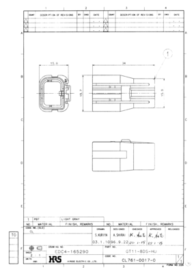 HRS GT7-16DS-HU Rectangular Connector Housing