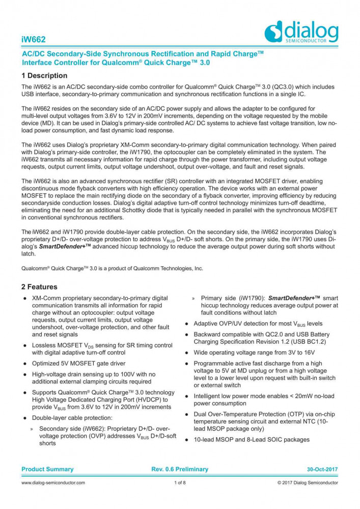 IW662 datasheet page 1