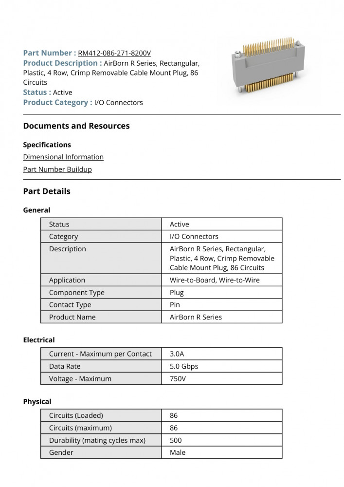 RM412-086-271-8200V technical document image, page 1