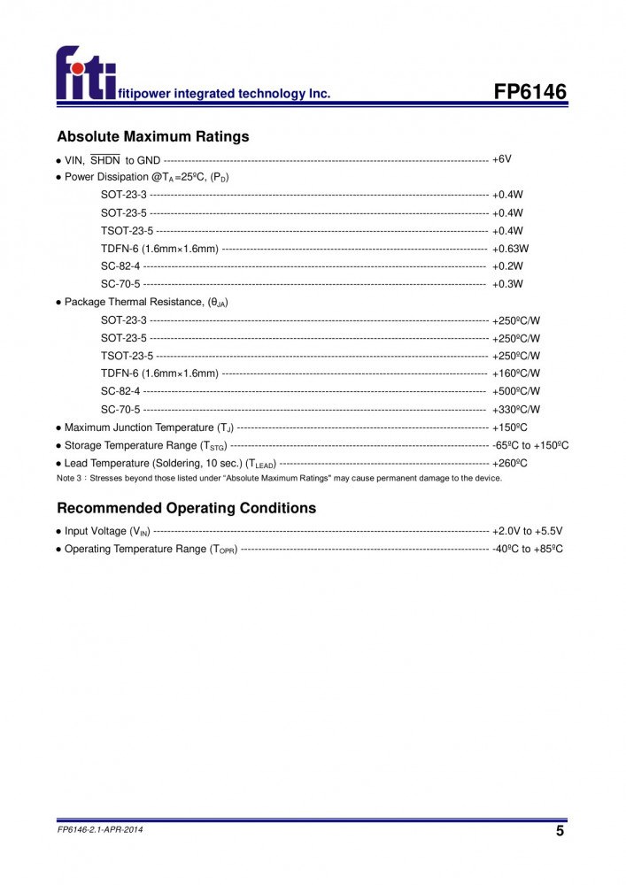 FP6146 datasheet page 5
