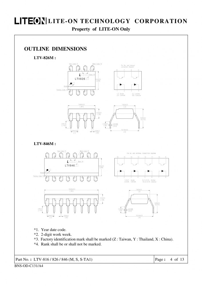LITEON LTV-816 family datasheet page 4