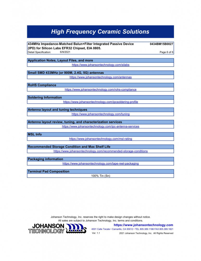 0434BM15B0027E datasheet page 6