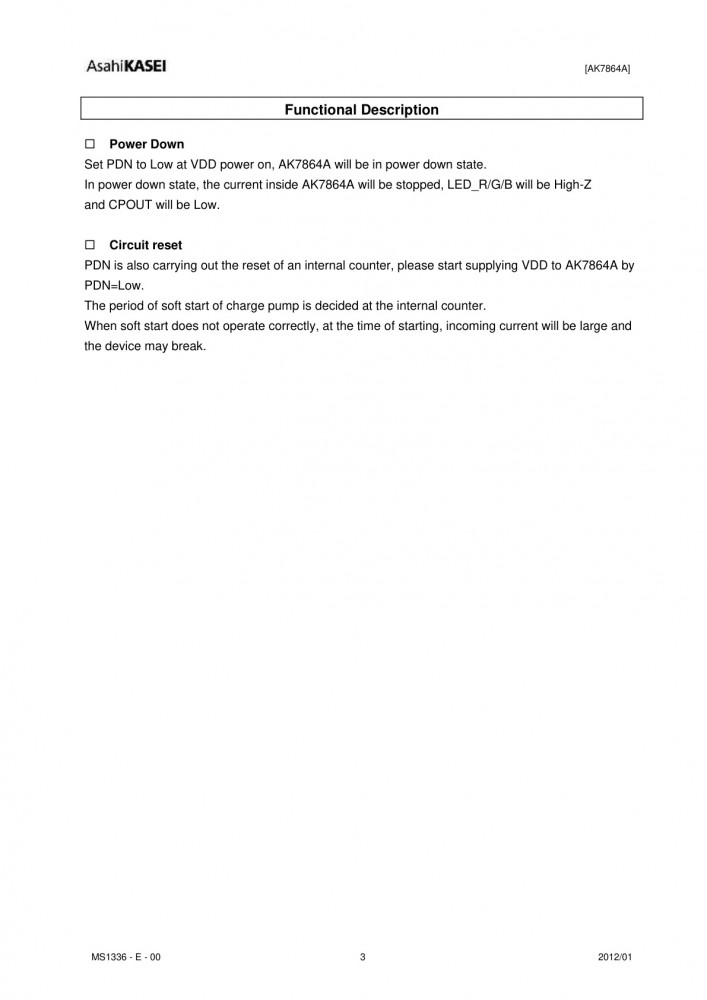 AK7864A datasheet page 3