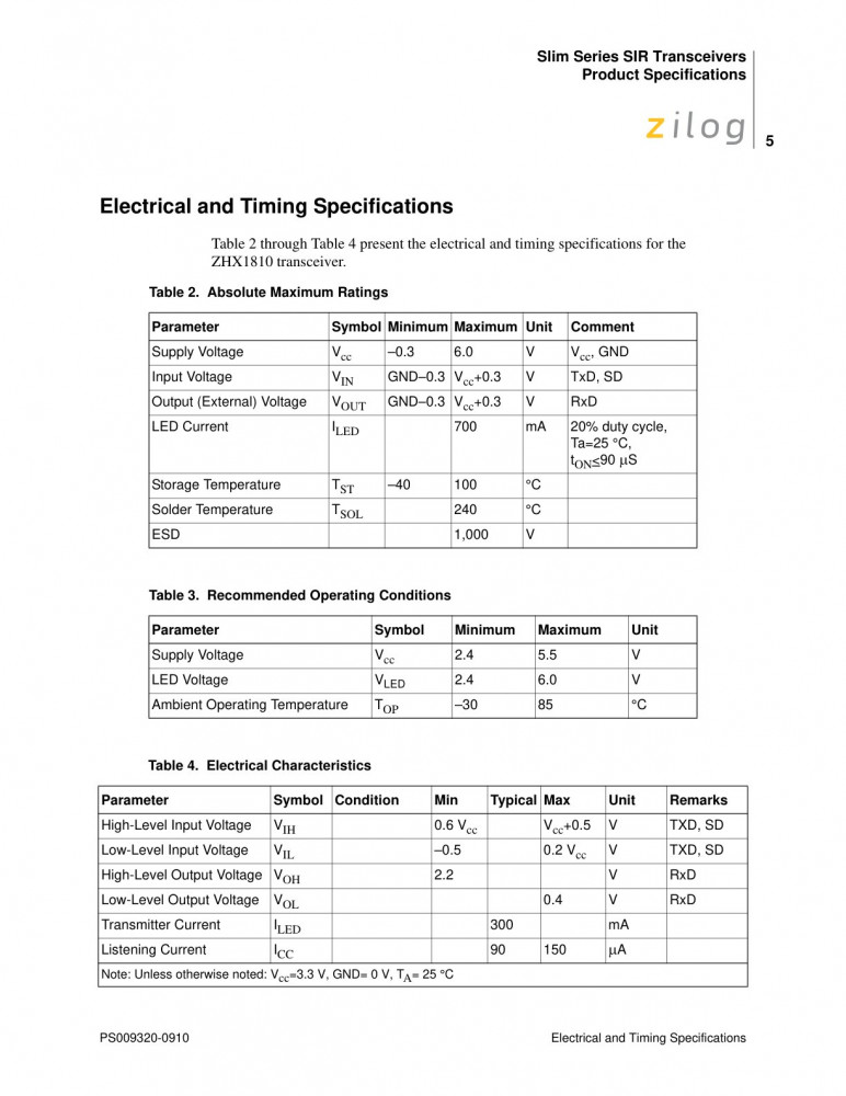 ZHX1810 datasheet page 9