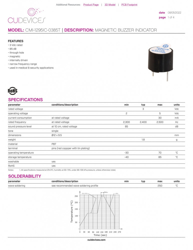 CMI-1295IC-0385T datasheet page 1
