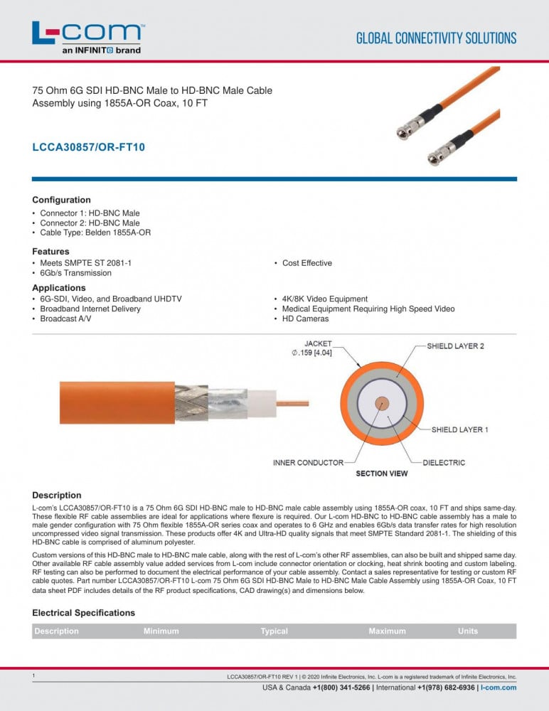 LCCA30857/OR-FT10 datasheet page 1