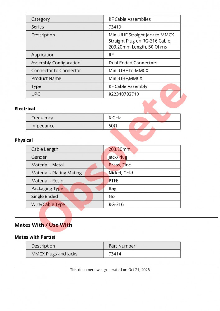Product document image 2 for Molex 734193260