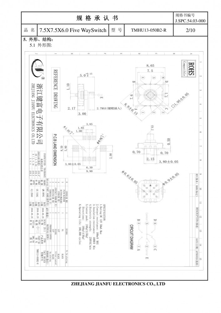 TMHU13-050B2-R specification page 3