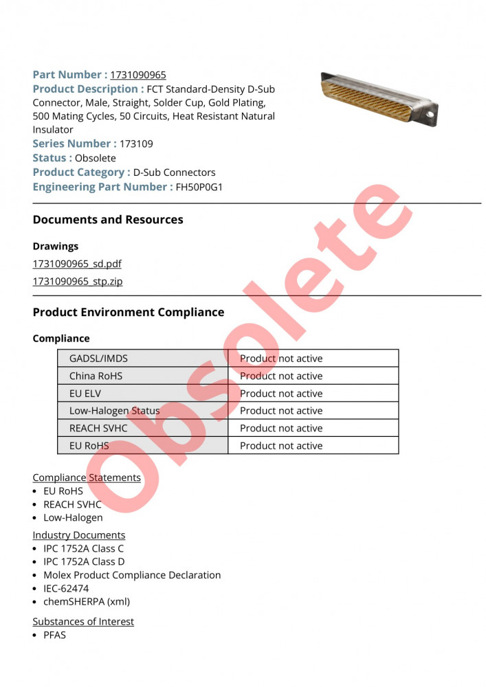 MOLEX 1731090965 technical document page 1