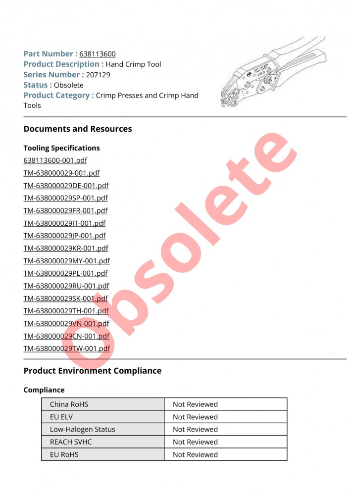 MOLEX 638113600 tooling document image 1