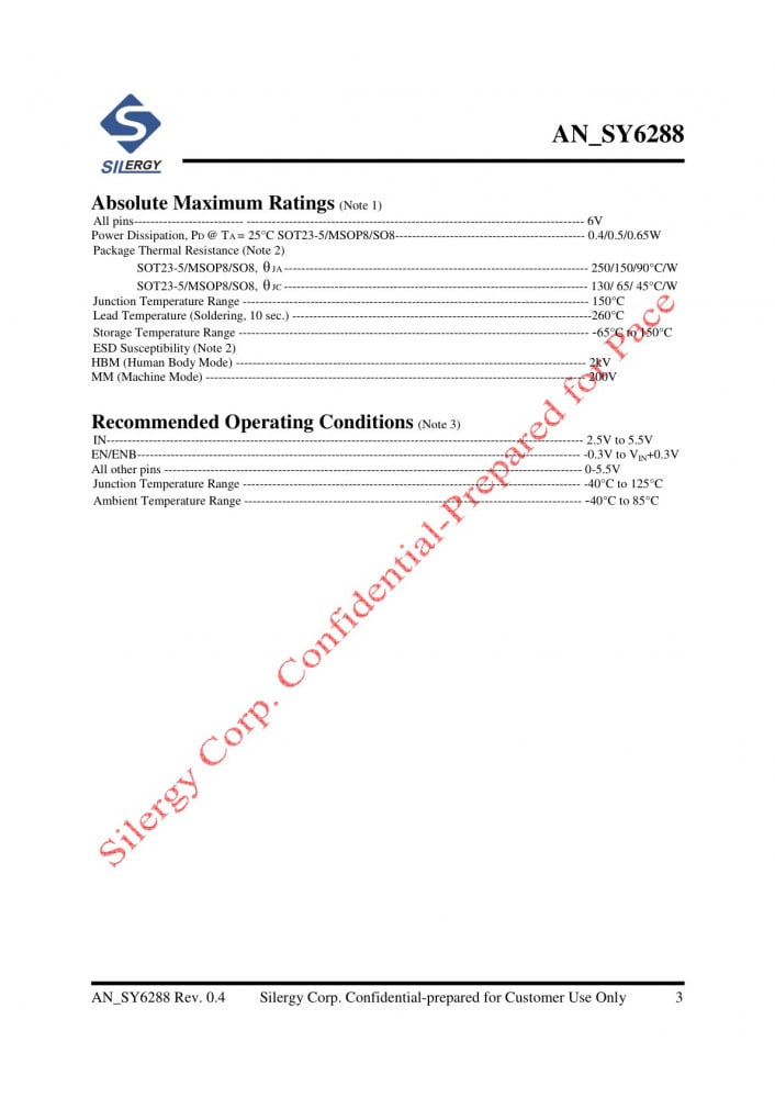 SY6288 datasheet page 3