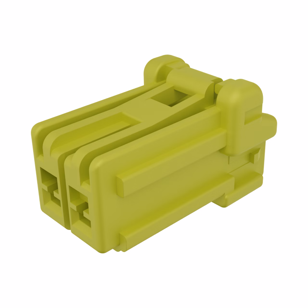 CP-3.3 Receptacle Housing, 3.30mm Pitch, Single Row, Polarized, Positive Inertia Lock, 2 Circuits, Yellow-Green for sale