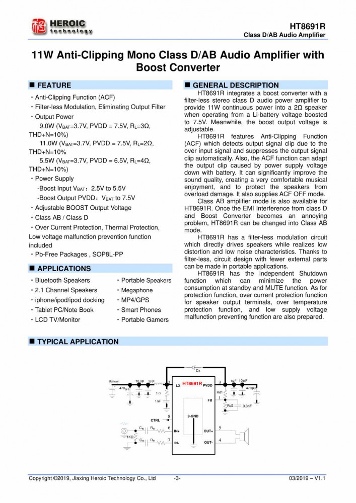 HT8691R datasheet page 3
