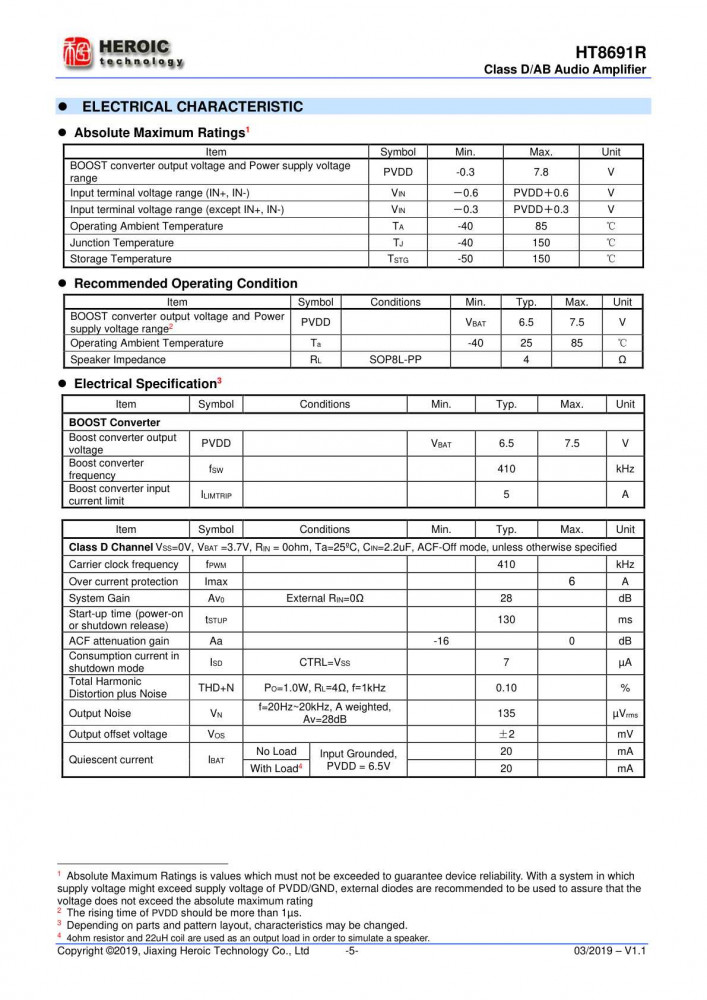HT8691R datasheet page 5