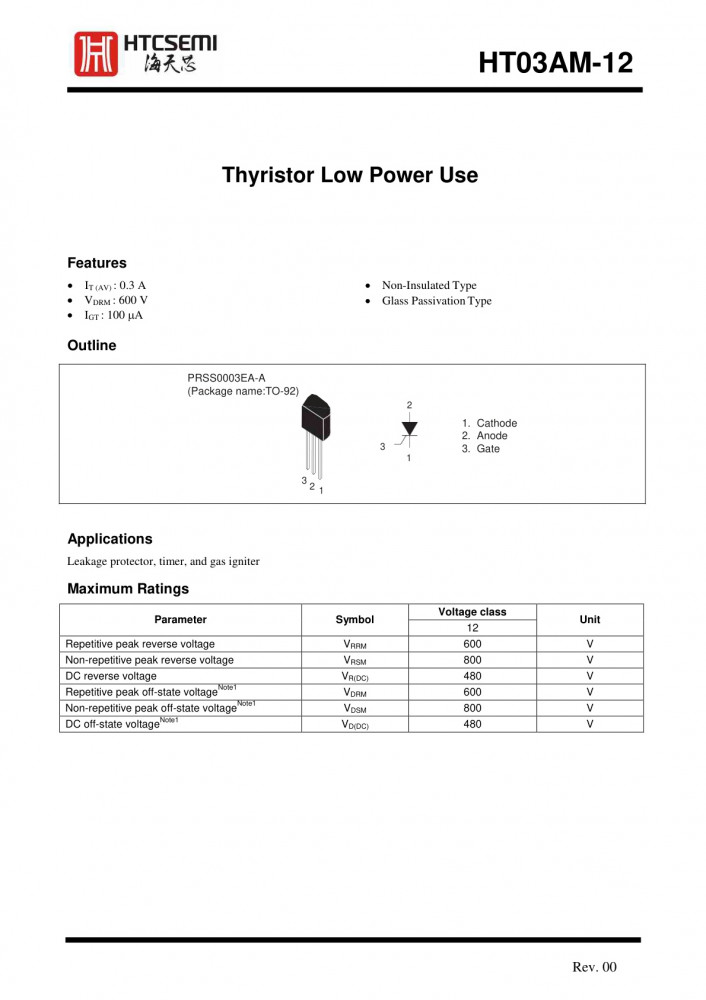HT03AM-12 datasheet page 1