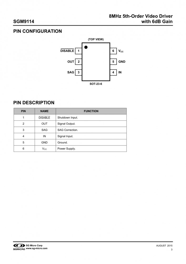 SGM9114 datasheet page 3