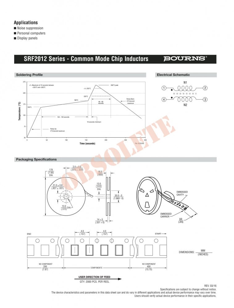 BOURNS SRF2012 series datasheet page 2