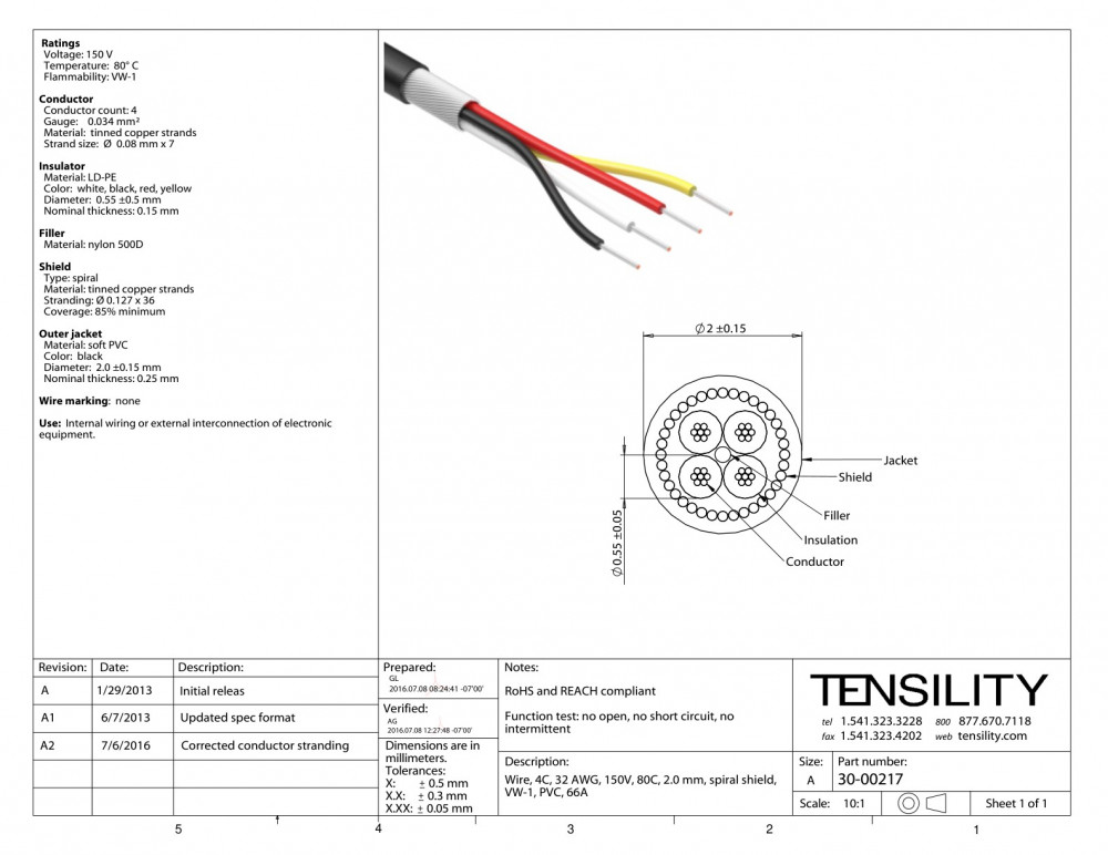 Tensility International 30-00217 cable drawing preview