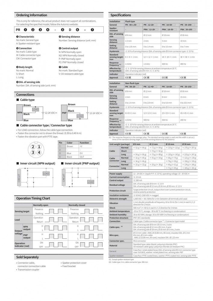 Autonics PR Series manual page 2