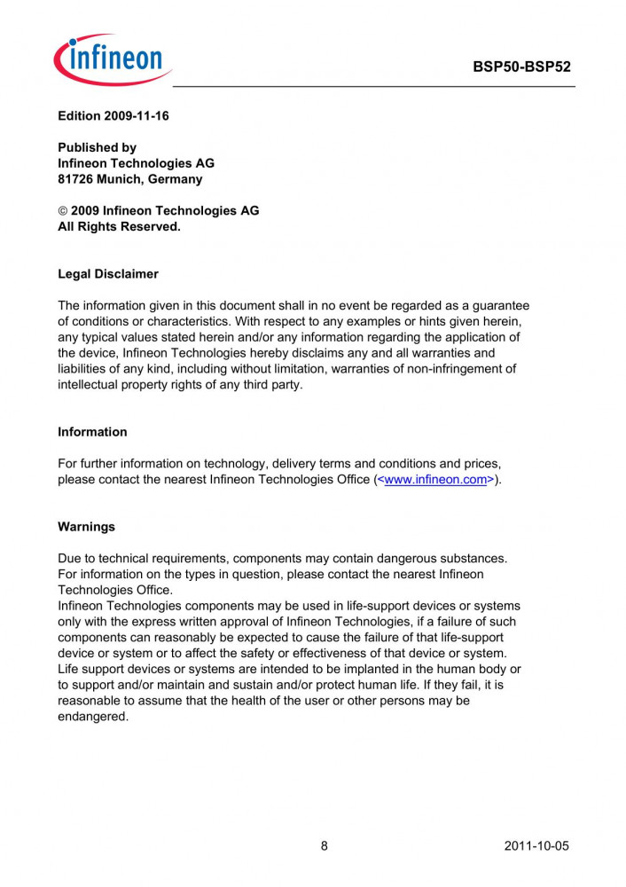 Infineon BSP52 datasheet page 8