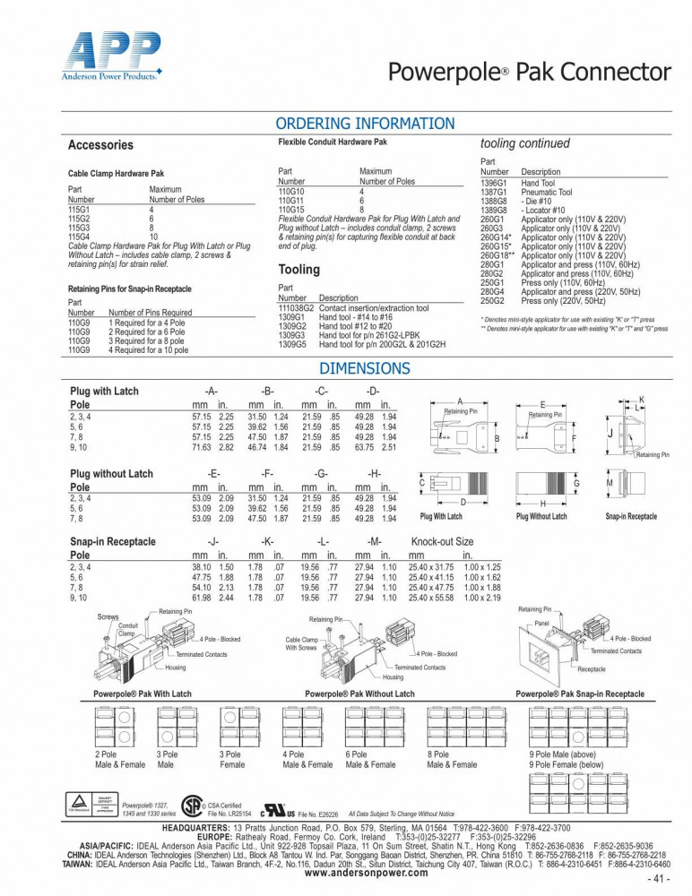 Anderson Power 1452G2 technical document page 2