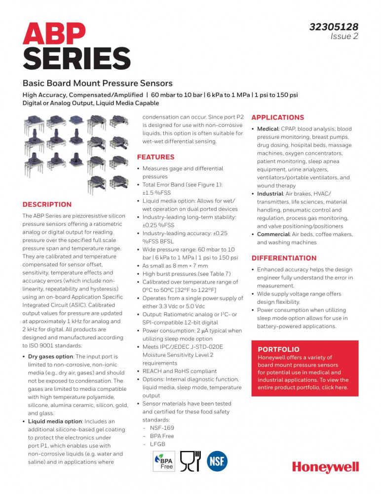 ABP Series datasheet page 1
