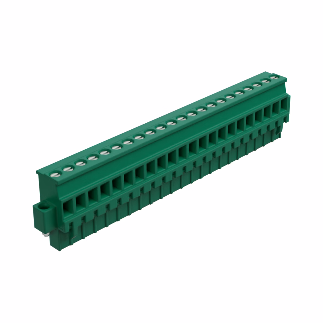 5.00mm Pitch Eurostyle Vertical Plug, with Retention Screws, Front Wire Entry, Green Housing, 22 Circuits for sale