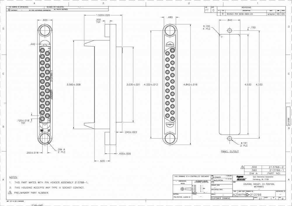 TE Connectivity 213766-1 technical document page