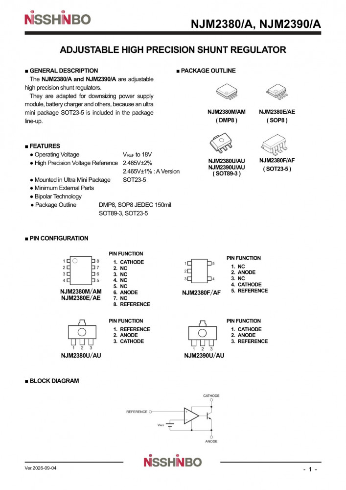 NJM2380A datasheet page 1