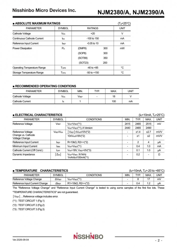 NJM2380A datasheet page 2