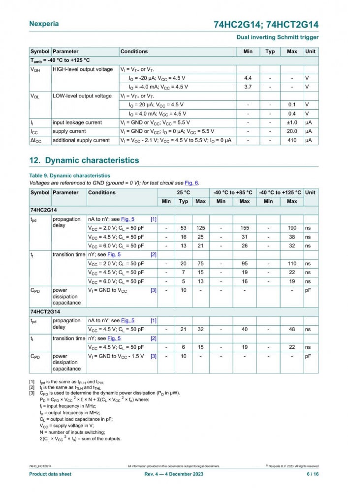 Datasheet page 6