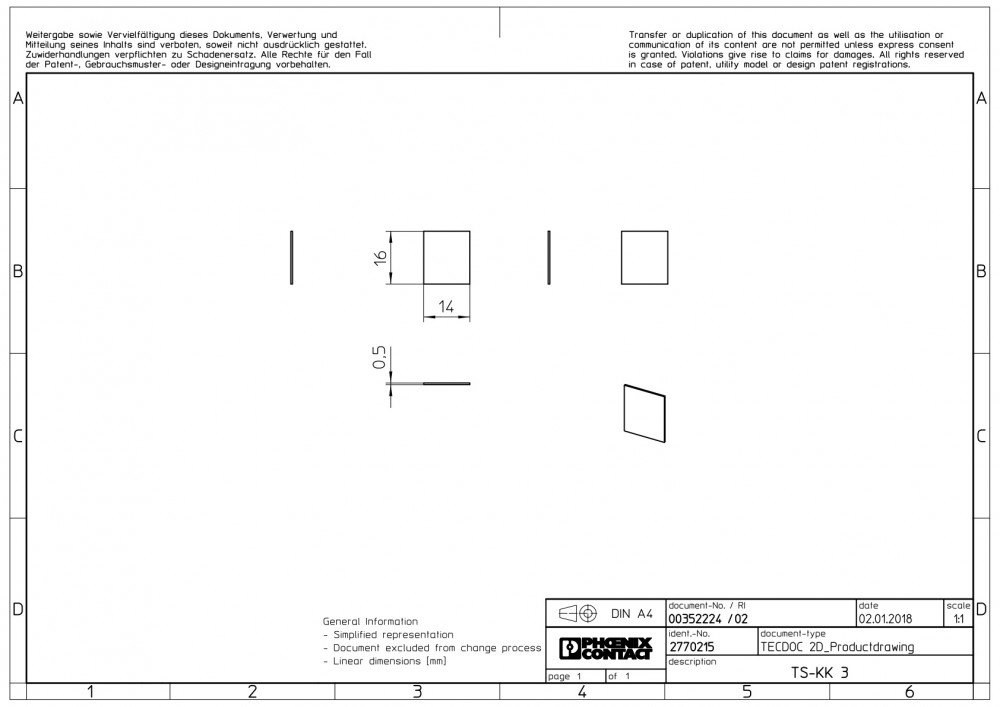 Phoenix Contact TS-KK 3 technical drawing preview