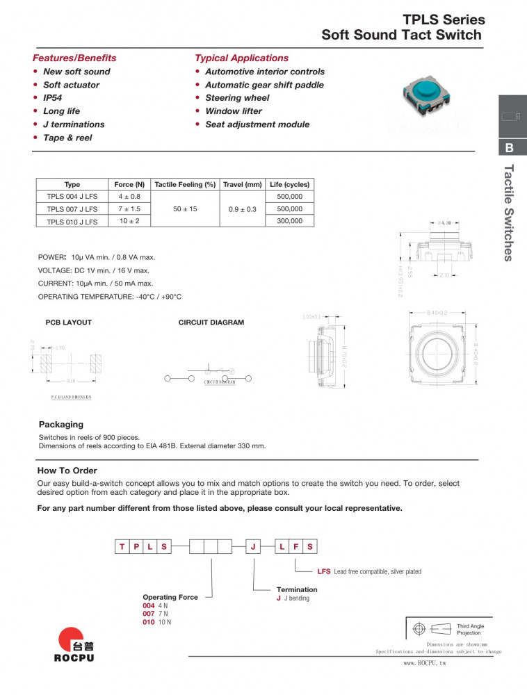 ROCPU TPLS-007JLFS technical document page 1