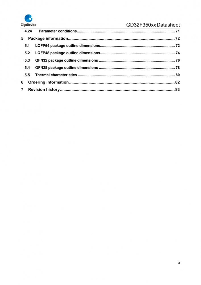 GD32F350xx datasheet page 4