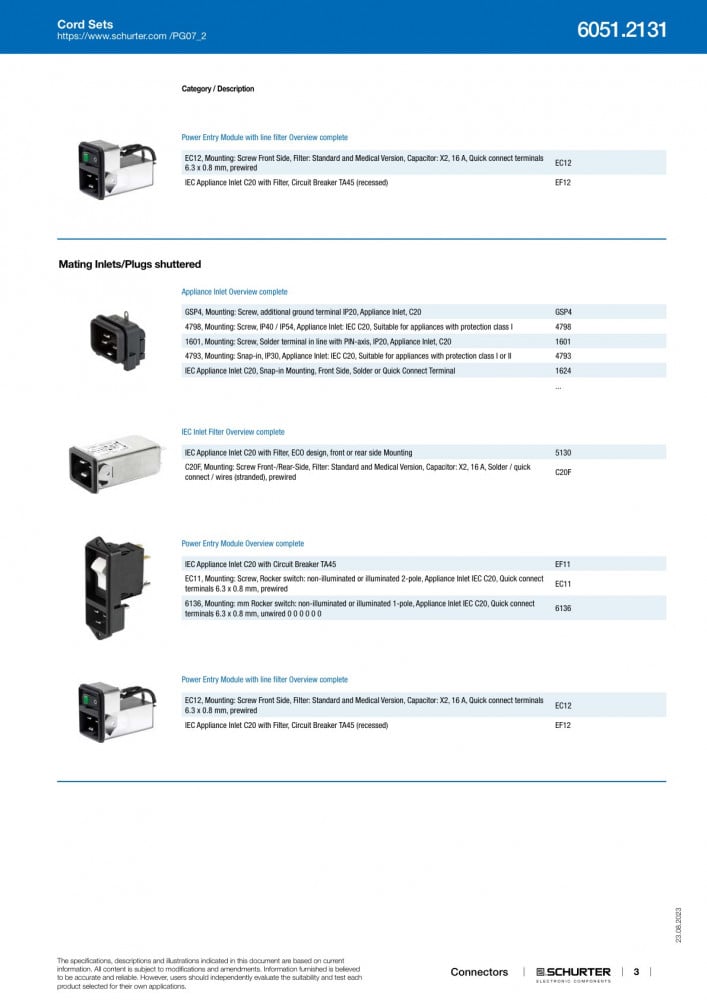 SCHURTER 6051.2131 datasheet page 3