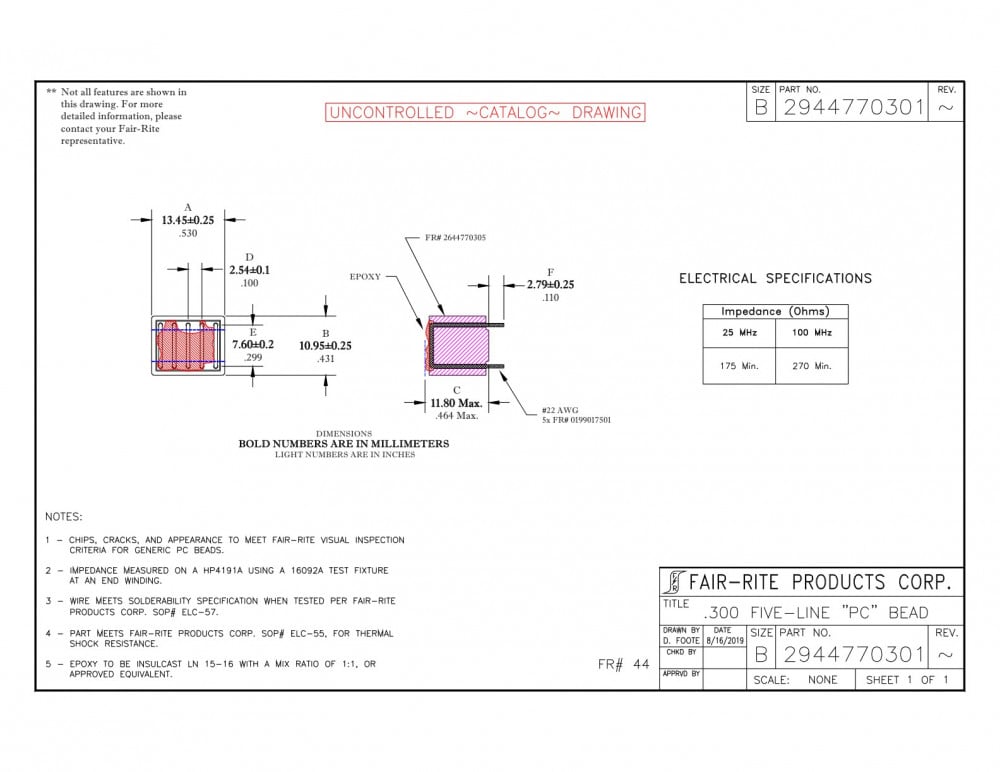 Fair-Rite 2944770301 product drawing