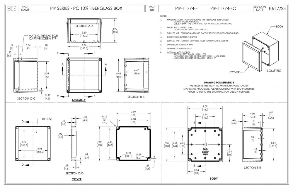 PIP-11774-FC product drawing reference