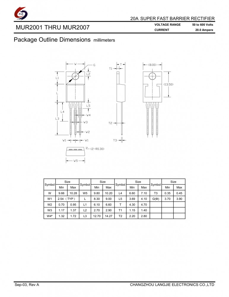 MUR2003 datasheet page 3