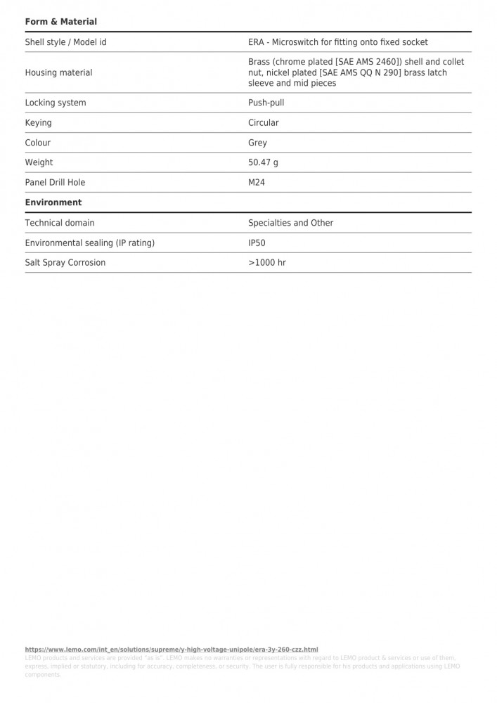 LEMO ERA.3Y.260.CZZ technical documentation image 2