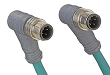 Micro-Change (M12) Double-Ended Cordset, 4 Poles, D-Coded, Male (Straight) to Male (Straight), 26 AWG, TPE Cable, 1.0m (3.28') Length