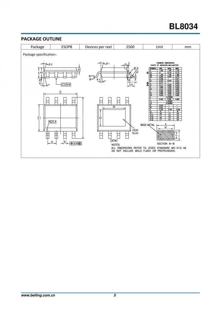 BL8034CS8TR datasheet page 5