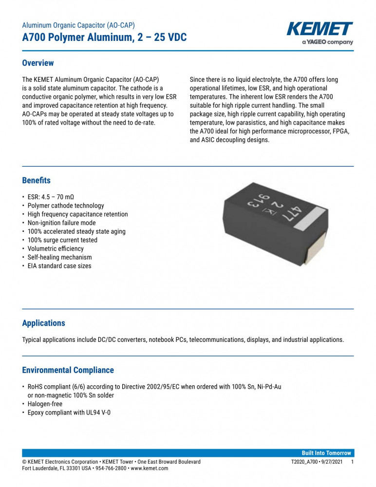 A700 datasheet page 1