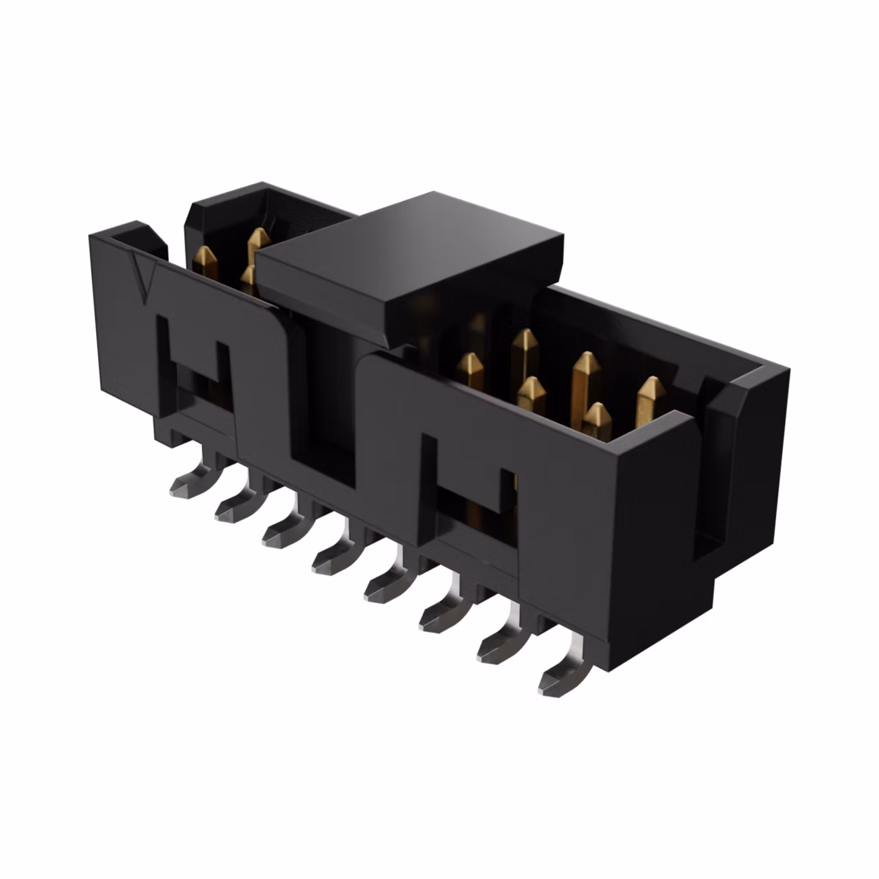 2.00mm Pitch, Milli-Grid PCB Header, Dual Row, Vertical, Surface Mount, Shrouded, 16 Circuits, 0.05µm Gold (Au) Plating, Dual Side Slots, Dual Friction Locks, Center Polarization, with Cap, Tape and Reel for sale