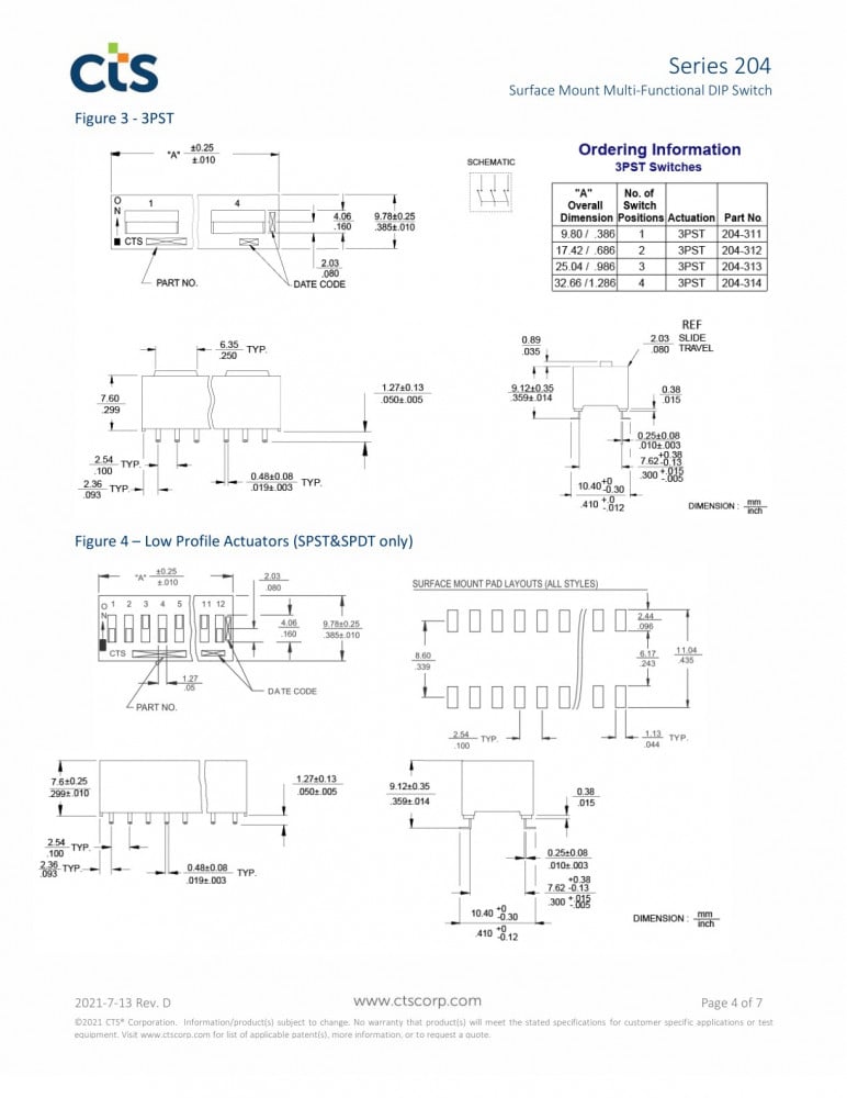 CTS Series 204 datasheet page 4