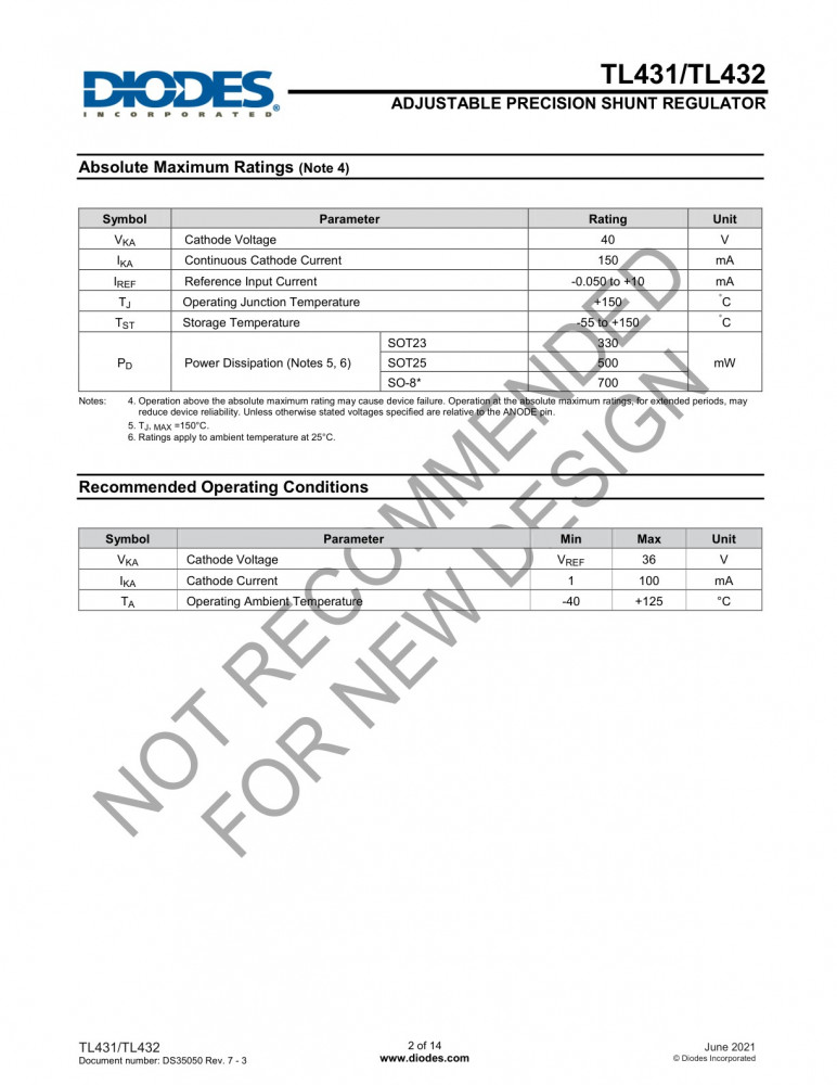TL431 datasheet page 2