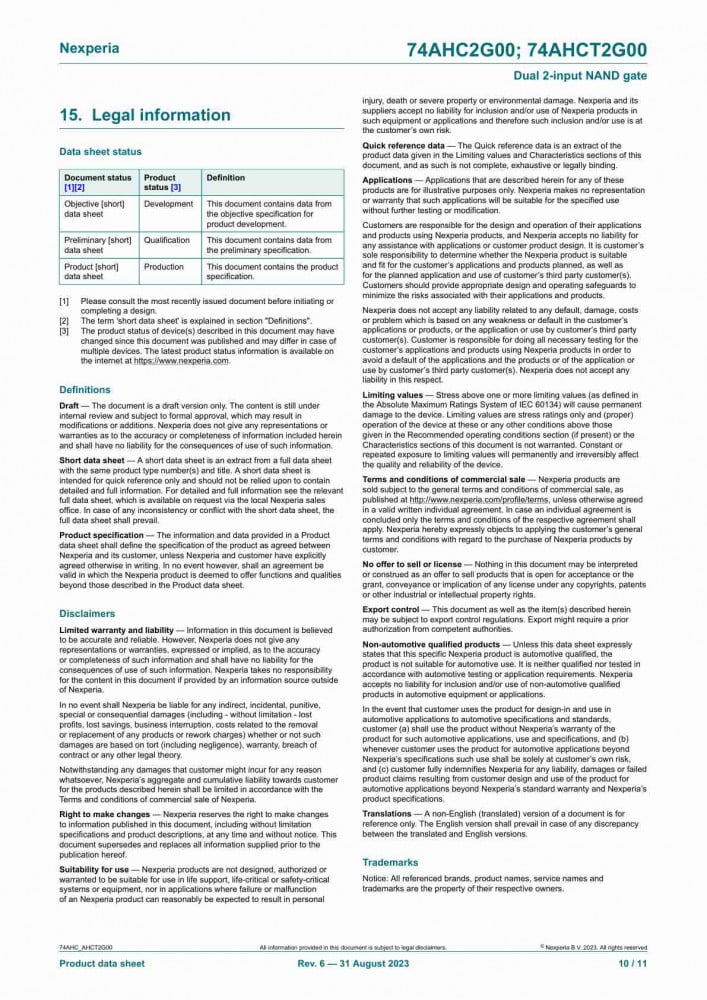 74AHC2G00DC,125 datasheet page 10