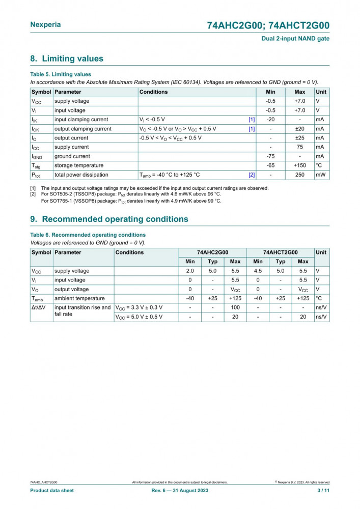 74AHC2G00DC,125 datasheet page 3