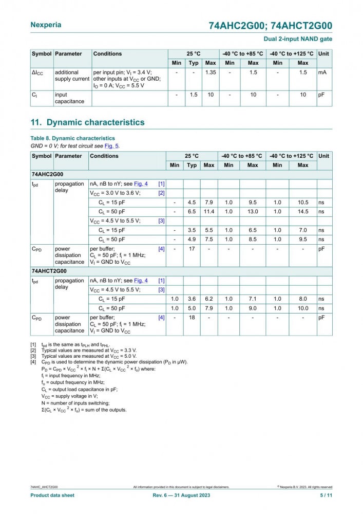 74AHC2G00DC,125 datasheet page 5