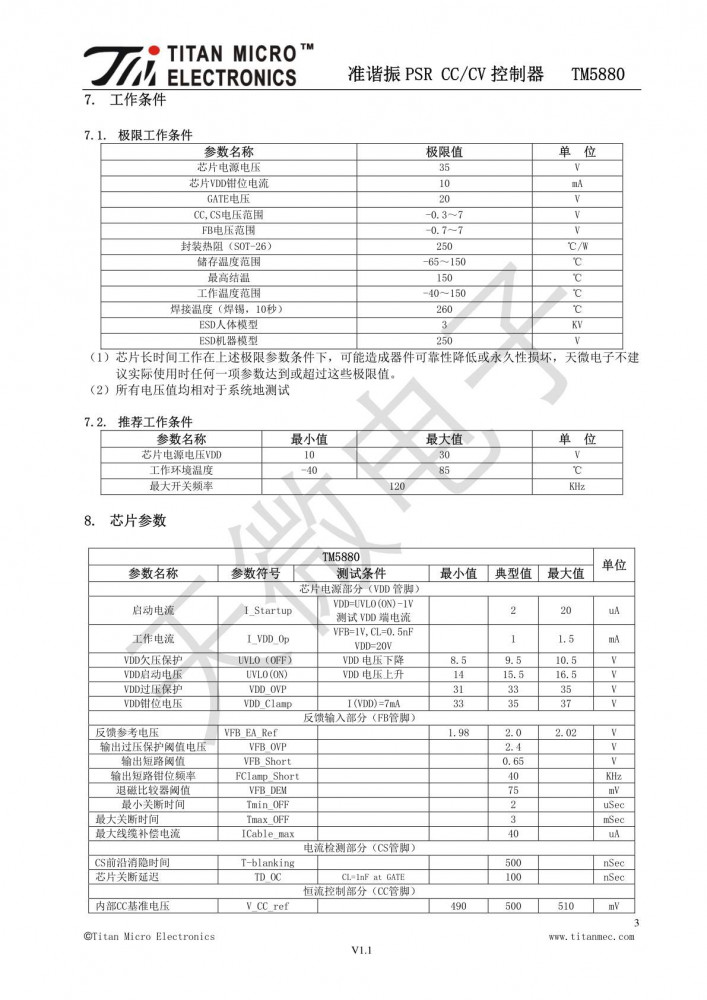 TM5880 datasheet page 3