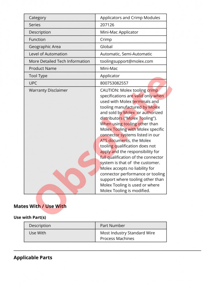 MOLEX 192500025 document preview, page 2